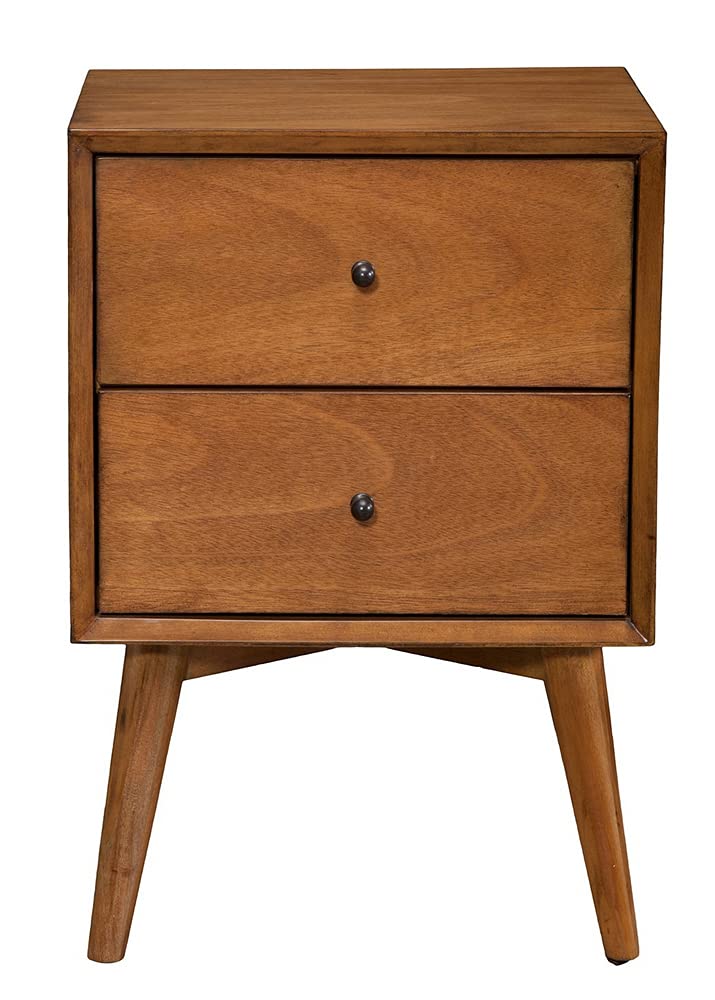 Alpine Furniture Flynn Nightstand, 18" W x 15" D x 26" H, Acorn