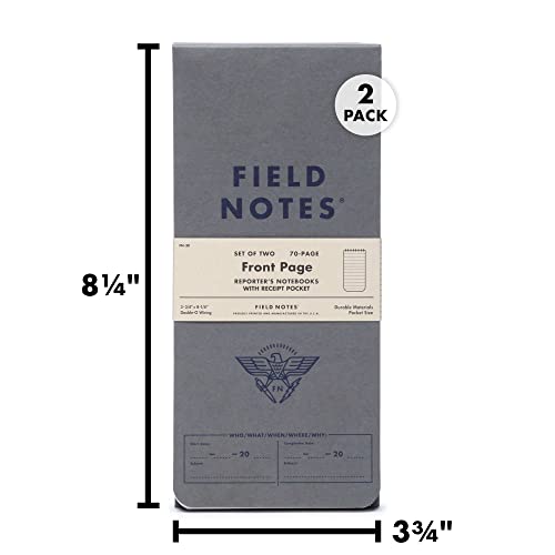 Field Notes - Front Page 2-Pack of Reporter's Notebooks - 3.75" x 8"