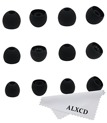 ALXCD Eartips for CX200 CX 300 Earbud, SML 3 Sizes 6 Pairs Silicone Replacement Ear Tips Ear Adapter Set, Fit for Earphone CX200 CX 3.00 CX 300 II [Black](6 Pair)