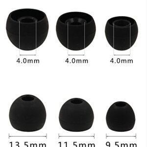 ALXCD Eartips for CX200 CX 300 Earbud, SML 3 Sizes 6 Pairs Silicone Replacement Ear Tips Ear Adapter Set, Fit for Earphone CX200 CX 3.00 CX 300 II [Black](6 Pair)