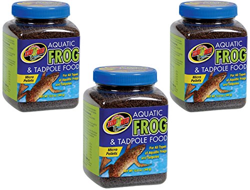 Zoo Med Aquatic Frog and Tadpole Food, 12 Ounces Each, Made in The USA (3 Pack - 12 Ounces)