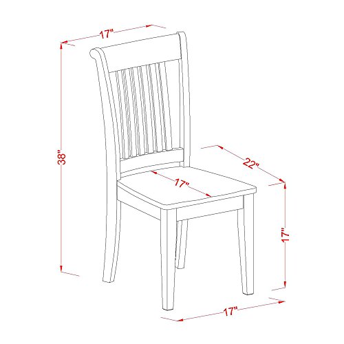 East West Furniture PSPO7-SBR-W Dining Set, 7-Pieces