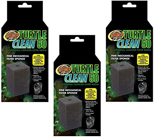 Zoo Med (3 Pack) Turtle Clean 50 and 70 External Canister Filters Fine Mechanical Sponges