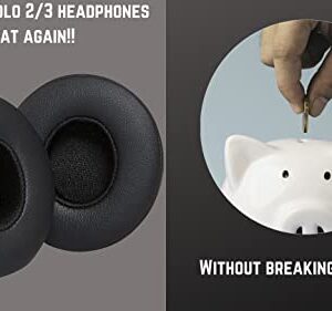 Premium Replacement Solo 3 Ear Pads/Solo 2 earpads Cushions. Compatible with Beats Solo 3 Headphones/Beats Solo 2 Headphones (Black). Premium Protein Leather | High Density Foam | Extra Thick