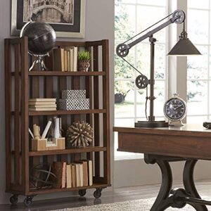 liberty furniture industries arlington house open bookcase, w37 x d15 x h60, medium brown