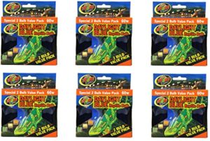 zoo med (6 boxes) 2-pack daylight blue reptile bulb, 60-watt