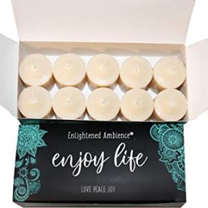 Enlightened Ambience Lavender Herb Scented Ivory Votive Candles 10 Pack