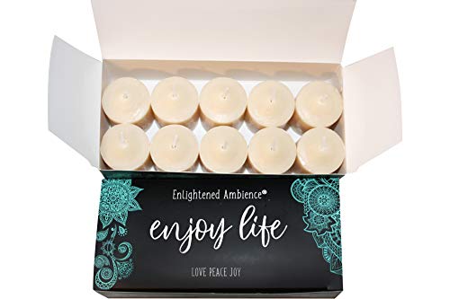 Enlightened Ambience Lavender Herb Scented Ivory Votive Candles 10 Pack