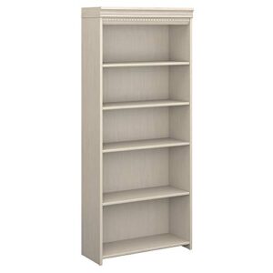 bush furniture fairview 5 shelf bookcase in antique white