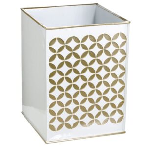 Creative Scents White Bathroom Trash Can - Decorative Waste Basket for Bathroom - Durable Waste Paper Basket - Space Friendly Bath DustBin - for Elegant Bathroom Décor (Diamond Lattice Style)