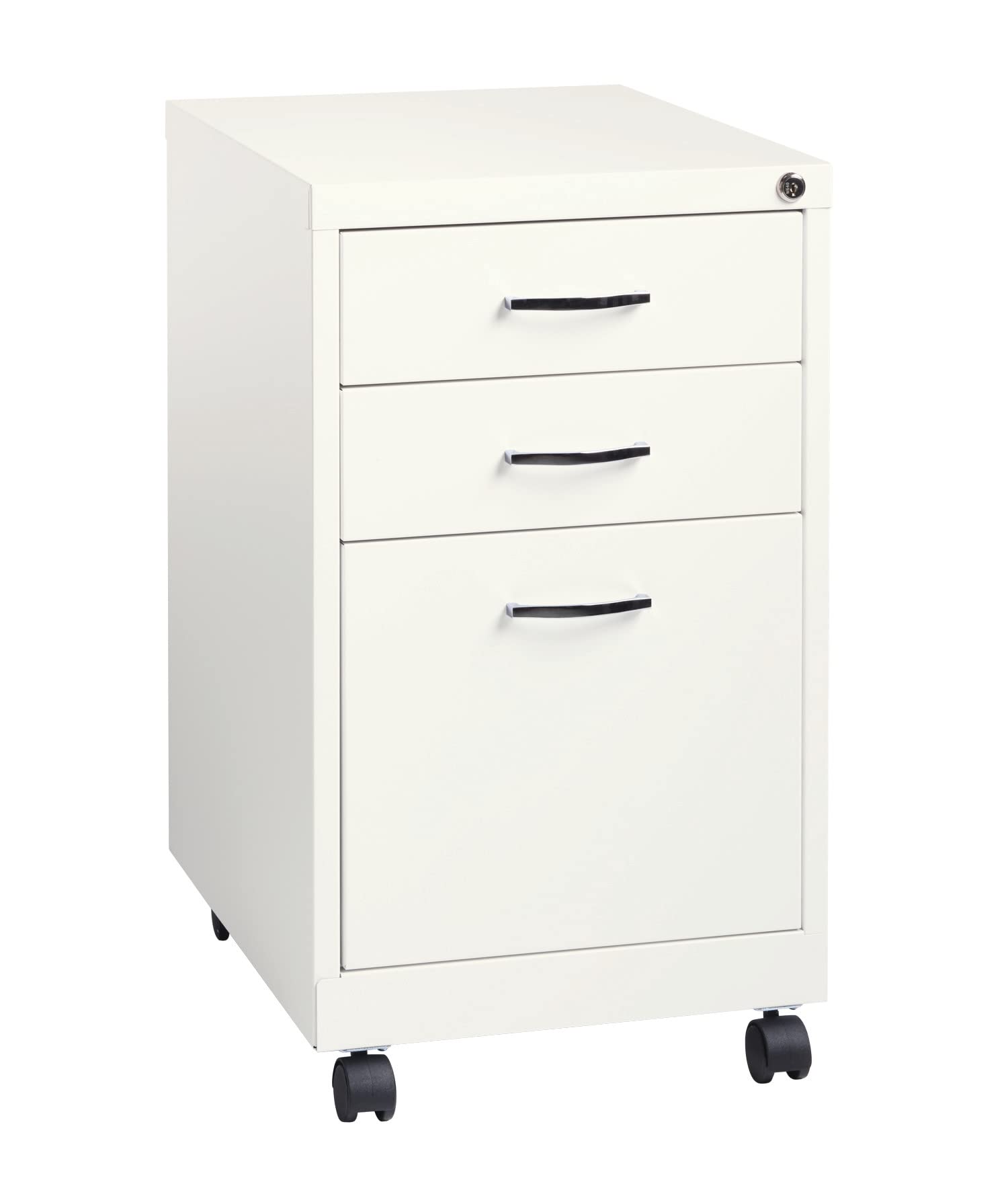 Space Solutions 3 Drawer Mobile Filing Cabinet in White