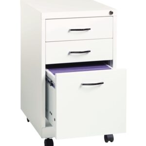 Space Solutions 3 Drawer Mobile Filing Cabinet in White