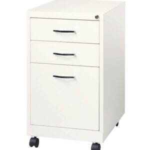 Space Solutions 3 Drawer Mobile Filing Cabinet in White