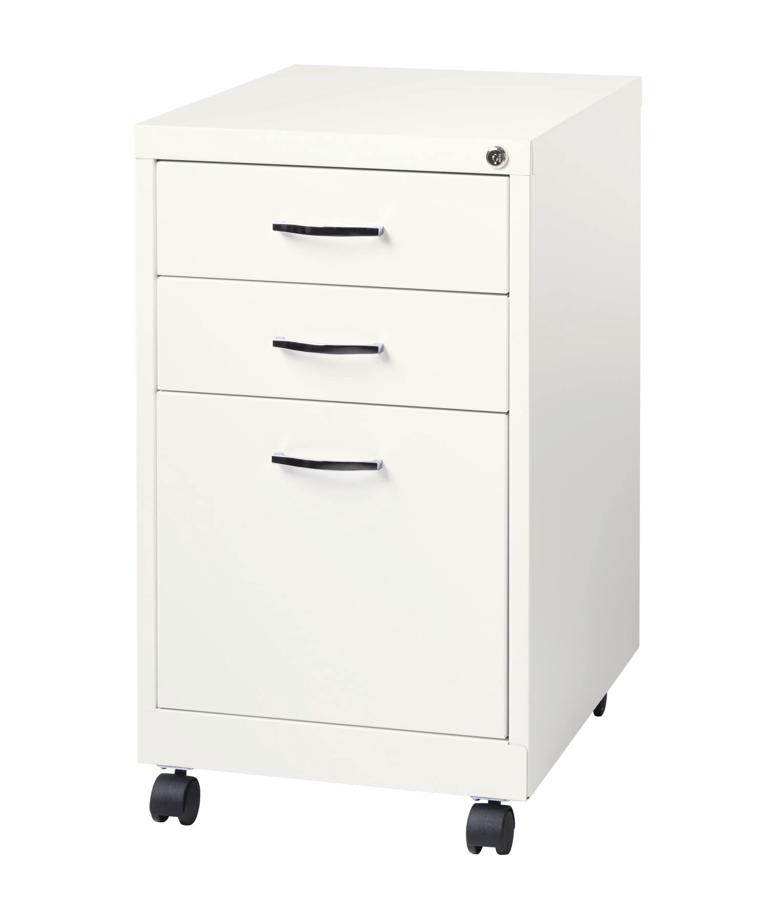 Space Solutions 3 Drawer Mobile Filing Cabinet in White