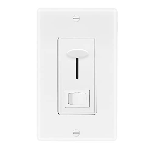 Maxxima LED Dimmer 3-Way/Single Pole Electrical Light Switch, 600 Watt max, LED Compatible, Wall Plate Included