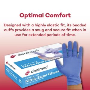 Dealmed Nitrile Medical Exam Gloves, Disposable Latex Free, Medium, 100 ct. (Pack of 10)