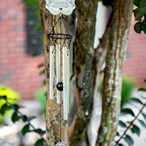 Pet Memorial Wind Chime - 18" Metal Casted Pawprint Wind Chime - A Beautiful Remembrance Gift for a Grieving Pet Owner - Includes Pawprints Left by You Poem Card