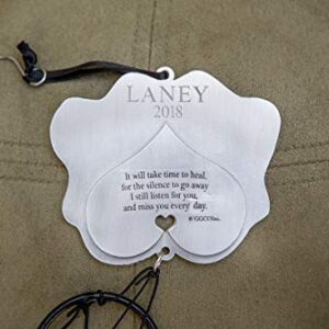 Pet Memorial Wind Chime - 18" Metal Casted Pawprint Wind Chime - A Beautiful Remembrance Gift for a Grieving Pet Owner - Includes Pawprints Left by You Poem Card