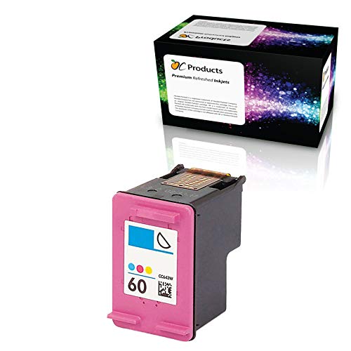 OCProducts Refilled Ink Cartridge Replacement for HP 60 Color for Envy 120 114 Deskjet F4480 F4210 D1660 F4400 Printers (1 Color)