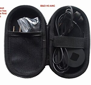 DNPRO-ANC Carrying case Compatible with Bose QuietComfort 20 (QC20/QC20i), Bose SoundSport in-Ear, Bose SoundSport Wireless, B&O H3 ANC, Sennheiser CX700 and Many Other Earphones (PU Leather Black)