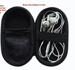 DNPRO-ANC Carrying case Compatible with Bose QuietComfort 20 (QC20/QC20i), Bose SoundSport in-Ear, Bose SoundSport Wireless, B&O H3 ANC, Sennheiser CX700 and Many Other Earphones (PU Leather Black)