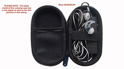 DNPRO-ANC Carrying case Compatible with Bose QuietComfort 20 (QC20/QC20i), Bose SoundSport in-Ear, Bose SoundSport Wireless, B&O H3 ANC, Sennheiser CX700 and Many Other Earphones (PU Leather Black)