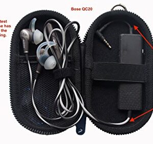 DNPRO-ANC Carrying case Compatible with Bose QuietComfort 20 (QC20/QC20i), Bose SoundSport in-Ear, Bose SoundSport Wireless, B&O H3 ANC, Sennheiser CX700 and Many Other Earphones (PU Leather Black)