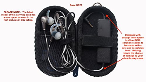 DNPRO-ANC Carrying case Compatible with Bose QuietComfort 20 (QC20/QC20i), Bose SoundSport in-Ear, Bose SoundSport Wireless, B&O H3 ANC, Sennheiser CX700 and Many Other Earphones (PU Leather Black)