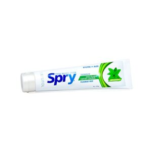 Spry Xylitol Toothpaste, Fluoride-Free, Natural Spearmint, Anti-Plaque and Tartar Control, 5 oz