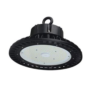 ledmyplace led high bay lights 100w 5700k daylight white ufo high bay black led shop lights for garage factory workshop warehouse lighting 14500lm ip65 ul dlc approved