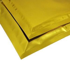 100PCS Double-Sided Shiny Gold Flat Zip Seal Premium Foil Bags 12x20cm (4.7x7.8")