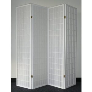 square furniture 4 panel room divider - white