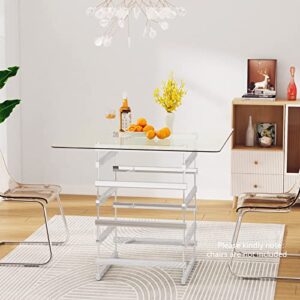 ACME Nadie Counter Height Table - 72590 - Chrome & Clear Glass