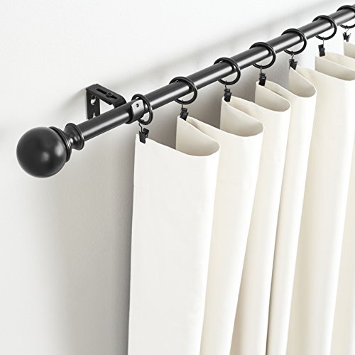 Amazon Basics Curtain Rod Clip Rings for 1" Rod, Set of 7, Black