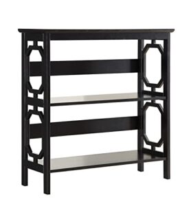 convenience concepts omega 3 tier bookcase, black