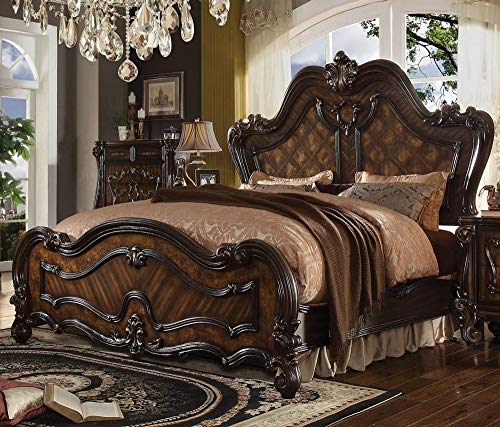 ACME Versailles Eastern King Bed - - Cherry Oak