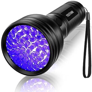 youthink black light, 51 led uv flashlights for home &hotel inspection, portable black light for pet urine detection,dry stains,bed bug, matching with pet odor eliminator