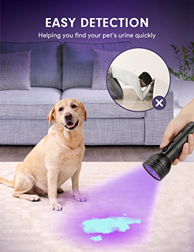 YOUTHINK Black Light, 51 LED UV Flashlights for Home &Hotel Inspection, Portable Black Light for Pet Urine Detection,Dry Stains,Bed Bug, Matching with Pet Odor Eliminator