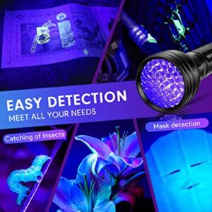 YOUTHINK Black Light, 51 LED UV Flashlights for Home &Hotel Inspection, Portable Black Light for Pet Urine Detection,Dry Stains,Bed Bug, Matching with Pet Odor Eliminator