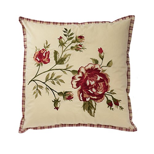 Waverly Norfolk Floral Square Decorative Throw Pillow, 20" x 20", Tea Stain