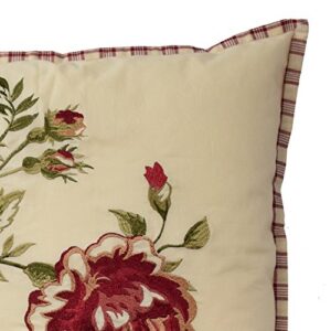 Waverly Norfolk Floral Square Decorative Throw Pillow, 20" x 20", Tea Stain