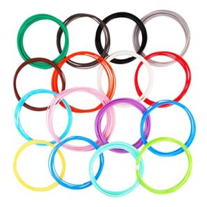 3D Pen PLA Filament Refills 1.75mm, 16 Colors, 10 Foot per Color, Total 160 Foot