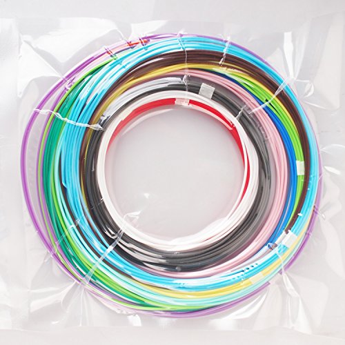 3D Pen PLA Filament Refills 1.75mm, 16 Colors, 10 Foot per Color, Total 160 Foot