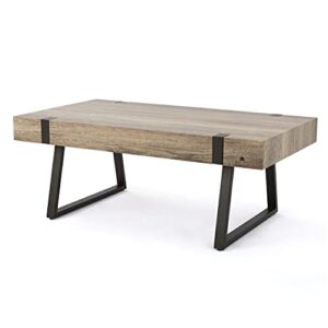 christopher knight home abitha faux wood coffee table, canyon grey, 23.60 in x 43.25 in x 16.75 in