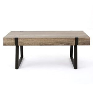 Christopher Knight Home Abitha Faux Wood Coffee Table, Canyon Grey, 23.60 in x 43.25 in x 16.75 in