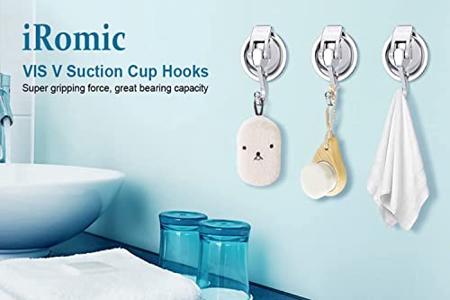 Heavy Duty Vacuum Suction Cup Hooks (2Pack) Specialized for Kitchen&Bathroom&Restroom Organization, by iRomic