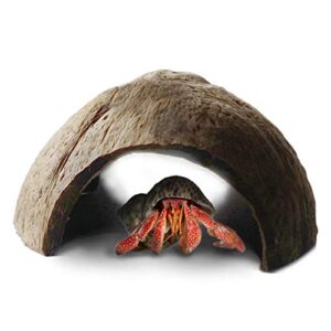 sungrow hermit crab huts, 5x3 inches, arthropod's coconut hide, spacious coco tunnel, use as hermit cave or climber, 1-pc