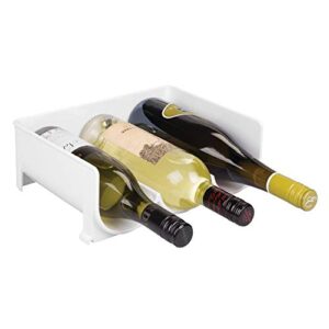 InterDesign Stackable Wine Holder for Kitchen Cabinet, Countertops - Holds 3 Bottles, White