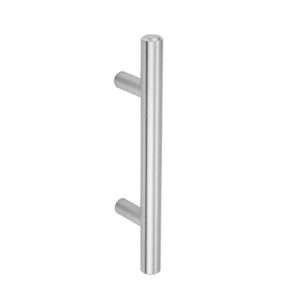 Amazon Basics Euro Bar Cabinet Handle (1/2-inch Diameter), 5.38-inch Length (3-inch Hole Center), Satin Nickel, 10-Pack