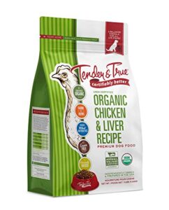 tender & true organic chicken & liver recipe dog food, 11 lb